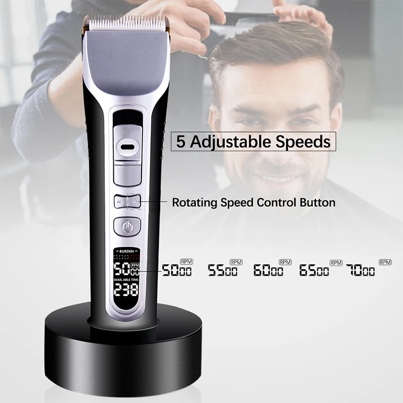 Salon Professional Powerful Customizable Electric Haircut Machine Fade ...