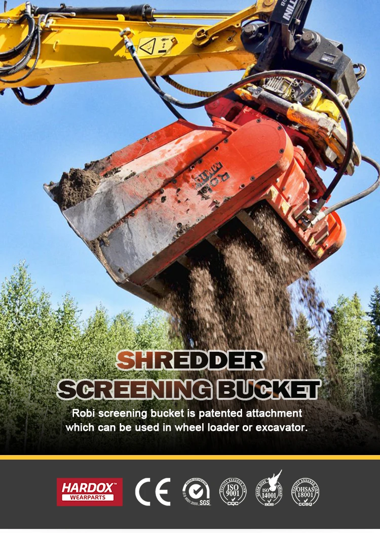 Monde Excavator Screening Bucket Loader Shredder Screener Bucket Mm154 ...