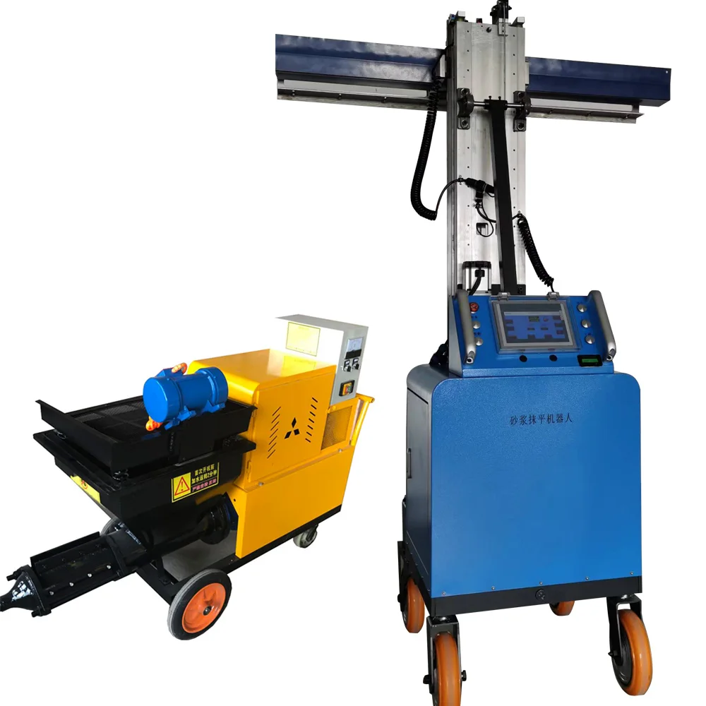 Construction Wall Plastering Robot Render Mortar Spray Equipment Cement Plastering Machine Wall ...
