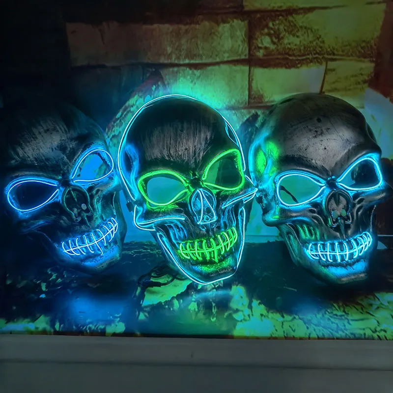 App-controlled Full Face Led Programmable Glow Cosplay Mask For ...