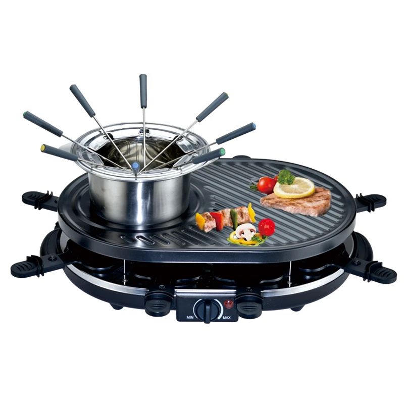 GS CB Electric Oval Grill Griddle - 3-in-1 Raclette Grill