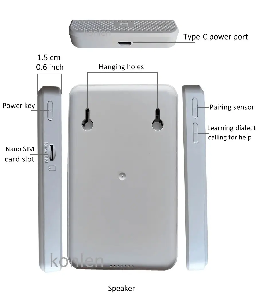 KONLEN 4G Call Button System - Emergency SOS for Elderly