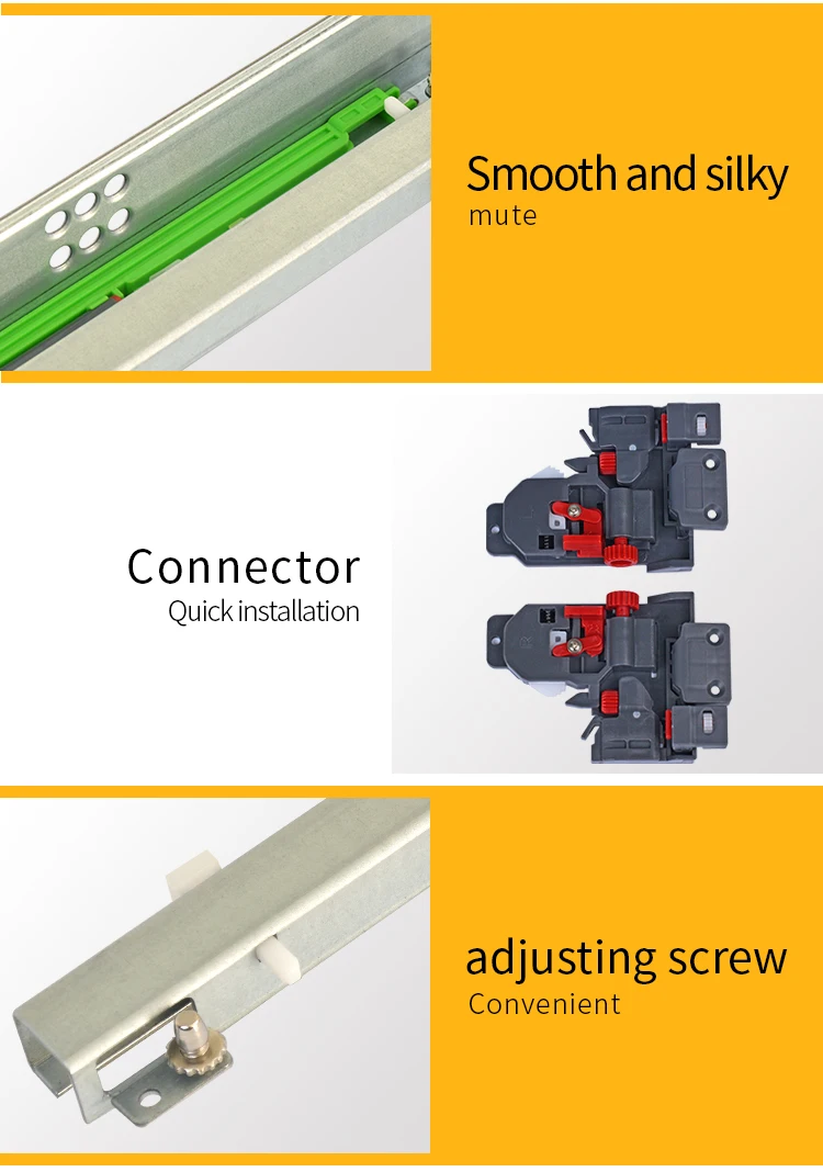 Manufacturing 3 Fold Channel Push To Open Hidden Telescopic Rails Full ...