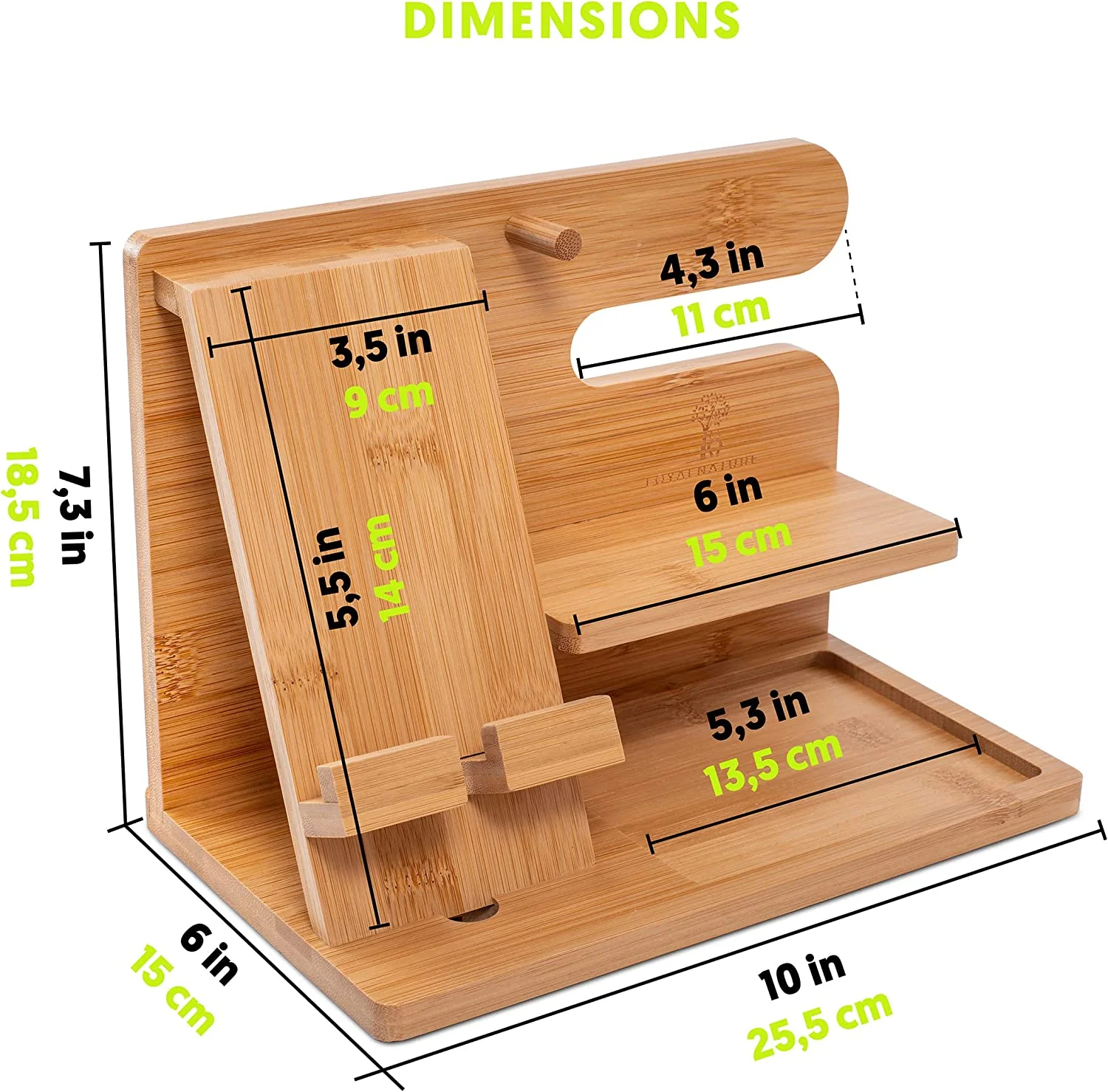 JUNJI Wood Phone Docking Station - Customizable & Stylish