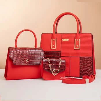 Jiali Qaza Guangzhou Vegan Leather Alligator Handbag 3 In 1 Set Sac A ...