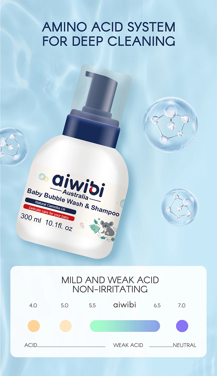 Aiwibi Australia Body Wash Shampoo Gentle Formula Tear Free Formula Wholesale 2 In 1 Bubble Baby ...