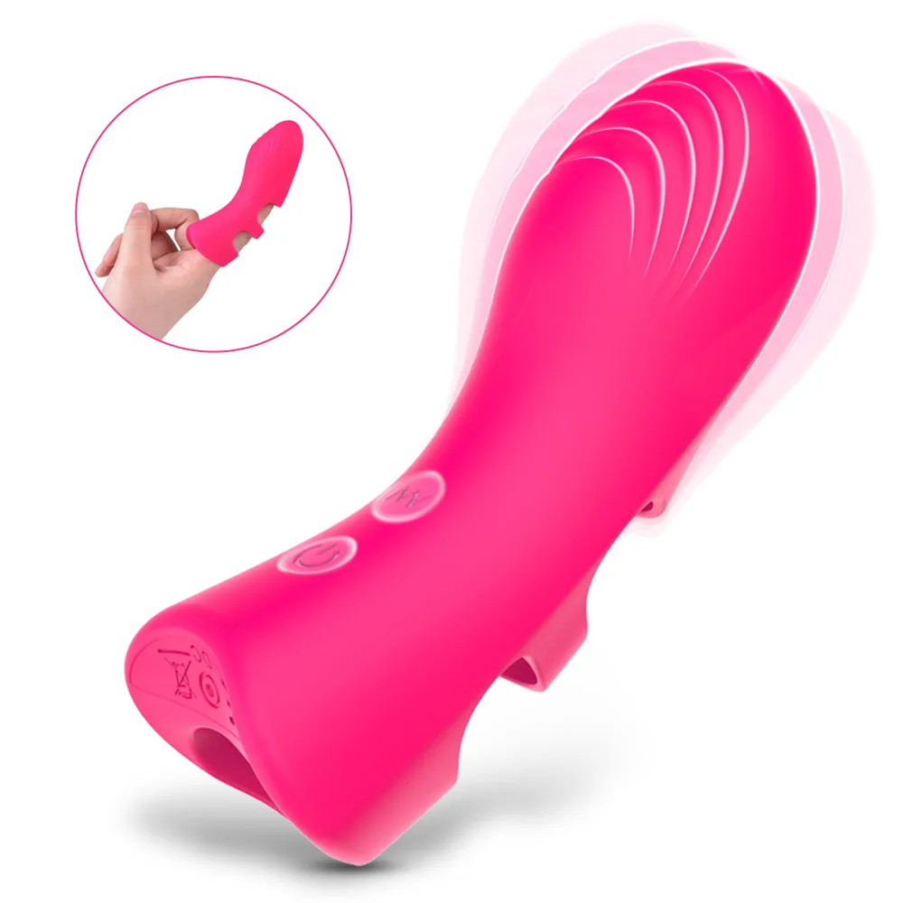 New Finger Stall Silicone 10-frequency Vibration Finger Vibrators Couple Flirting Massage Finger ...