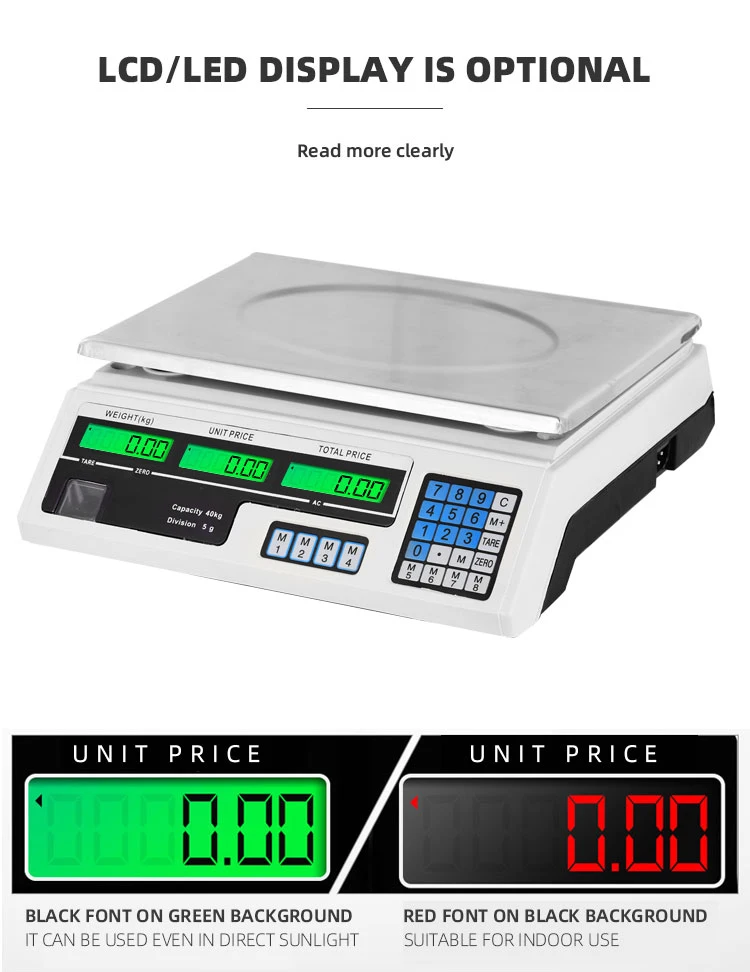 Digital Pricing Scale 40kg Counting Weighing Table Calculate Weight And ...