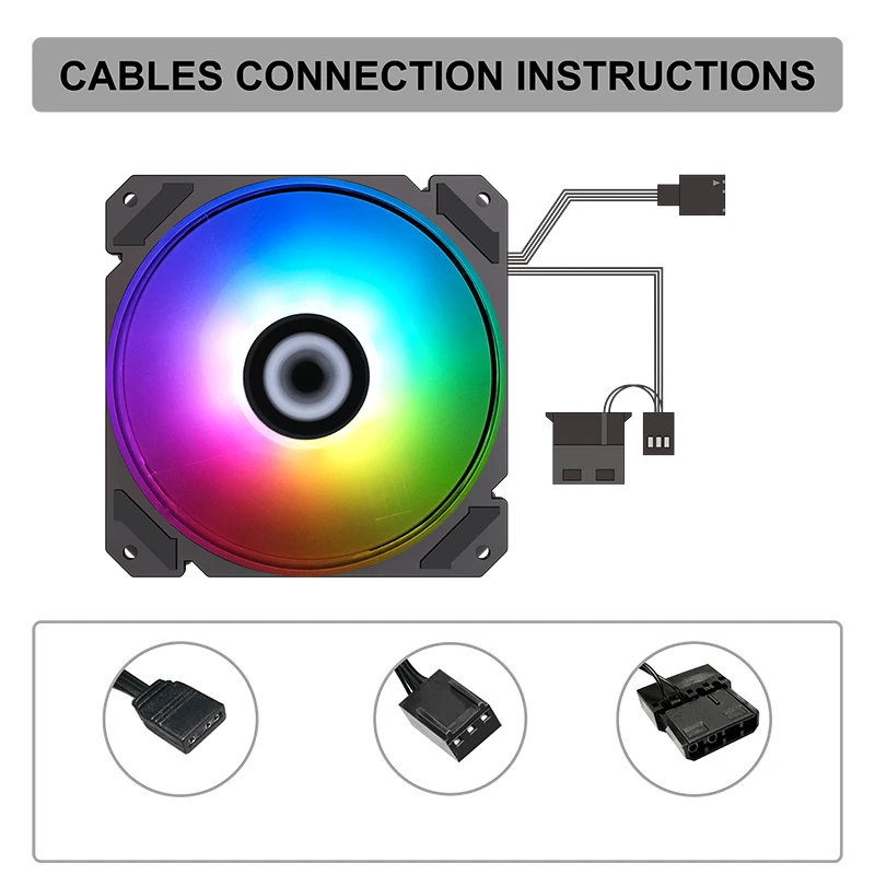 GAMEMAX Fn-12rainbow-C9 ARGB PC 120MM Cooler Fan Gaming