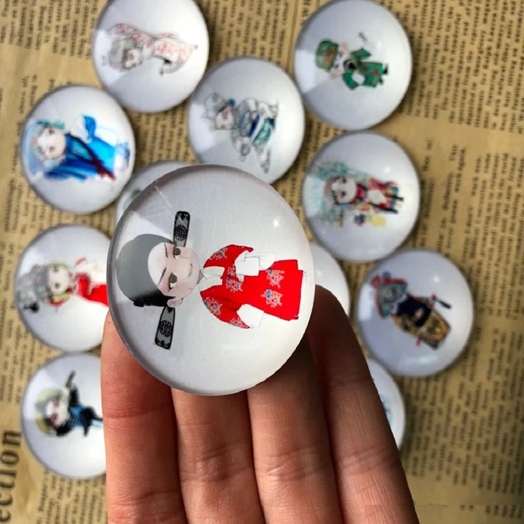 3D Dome Magnetic Round Transparent Crystal Glass Magnets