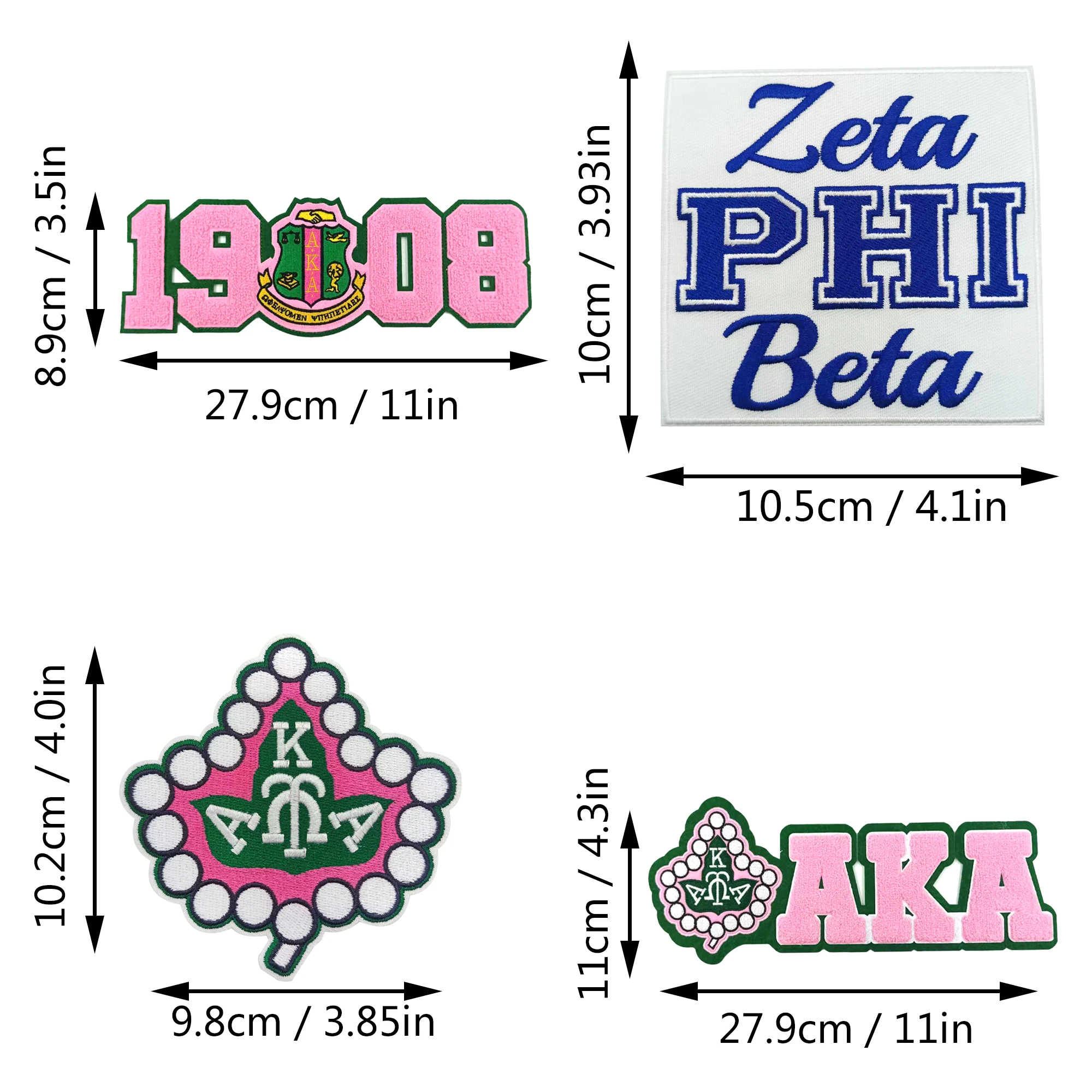 Latest Custom Alpha Kappa Sorority,Inc Chenille Embroidery Large Patch ...