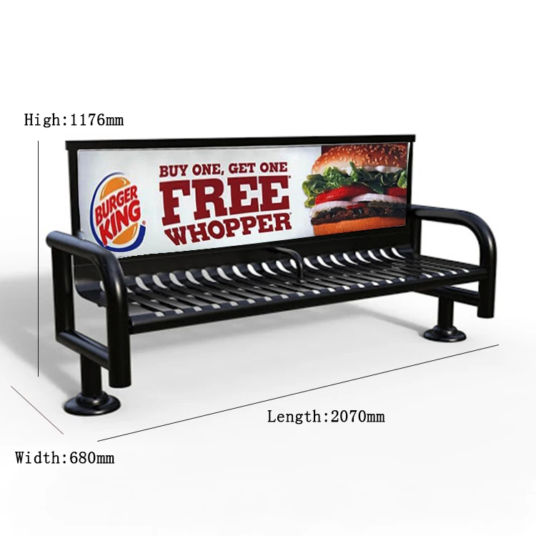 Modern Metal Outdoor Patio Bench for Garden & Park - OEM Available