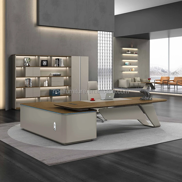 Modern L-Shape Boss Luxury Office Table - Executive CEO Desk