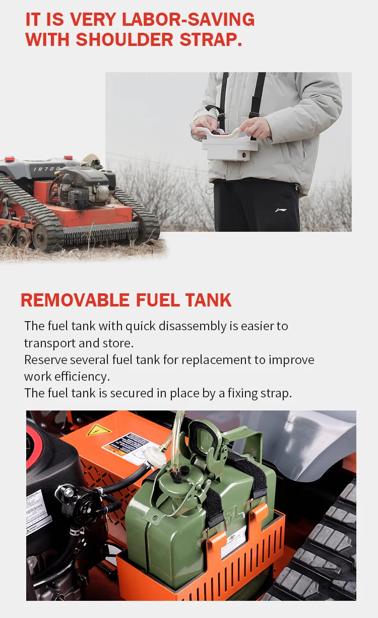 Crawler Robot Lawn Mower 700mm Cutting Width - Automated Lawn Mower OEM