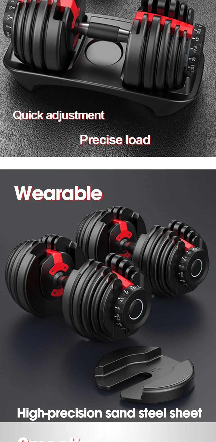 Wholesale Custom 90lb Steel Adjustable Dumbbells for Fitness