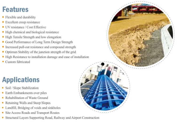 Factory Pp Pe Uniaxial Geogrid Geotechnical Material Polymer Geogrid ...