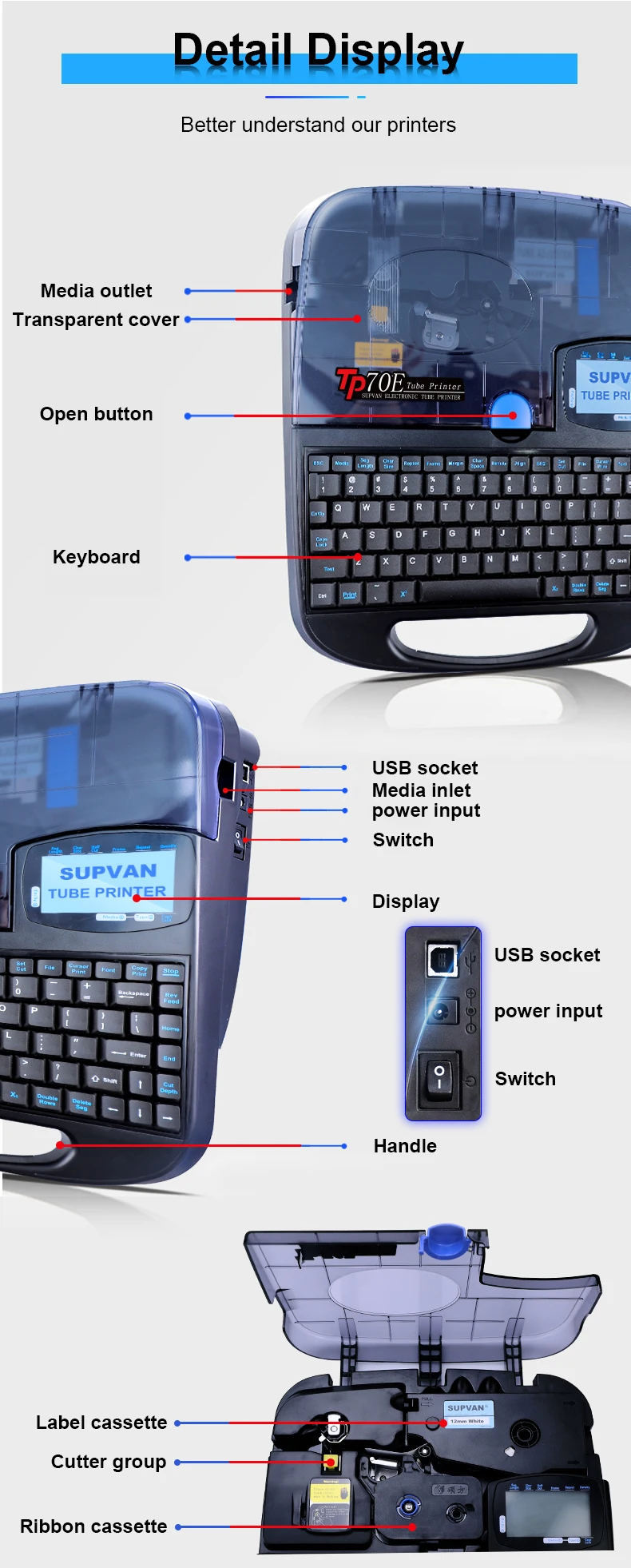 Supvan Tp70 Tube Id Cable Marker Printer - Efficient & Reliable