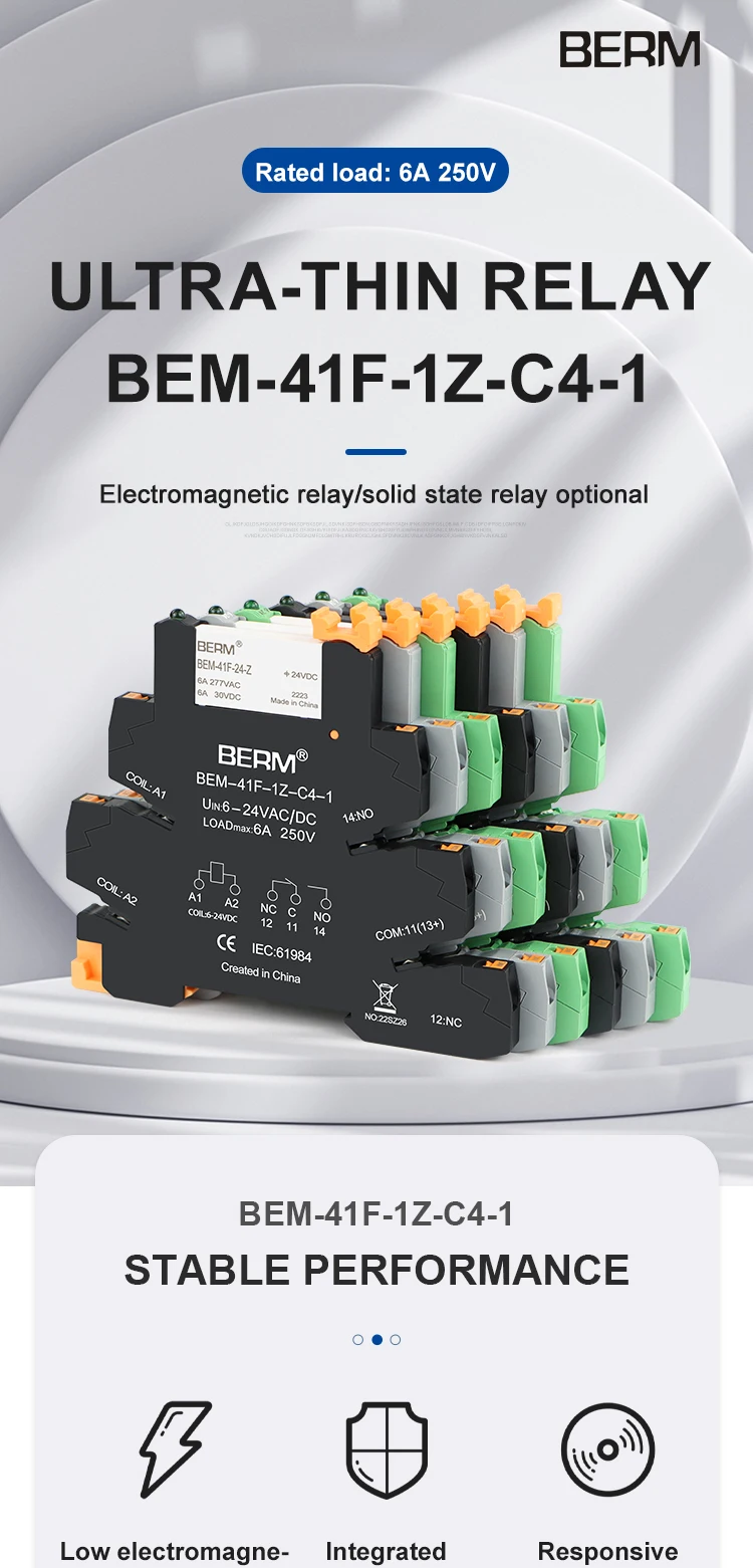 Hf41f-24-zs Mini Power Relays With Base 35mm Din Rail Relay 24vdc Relay ...