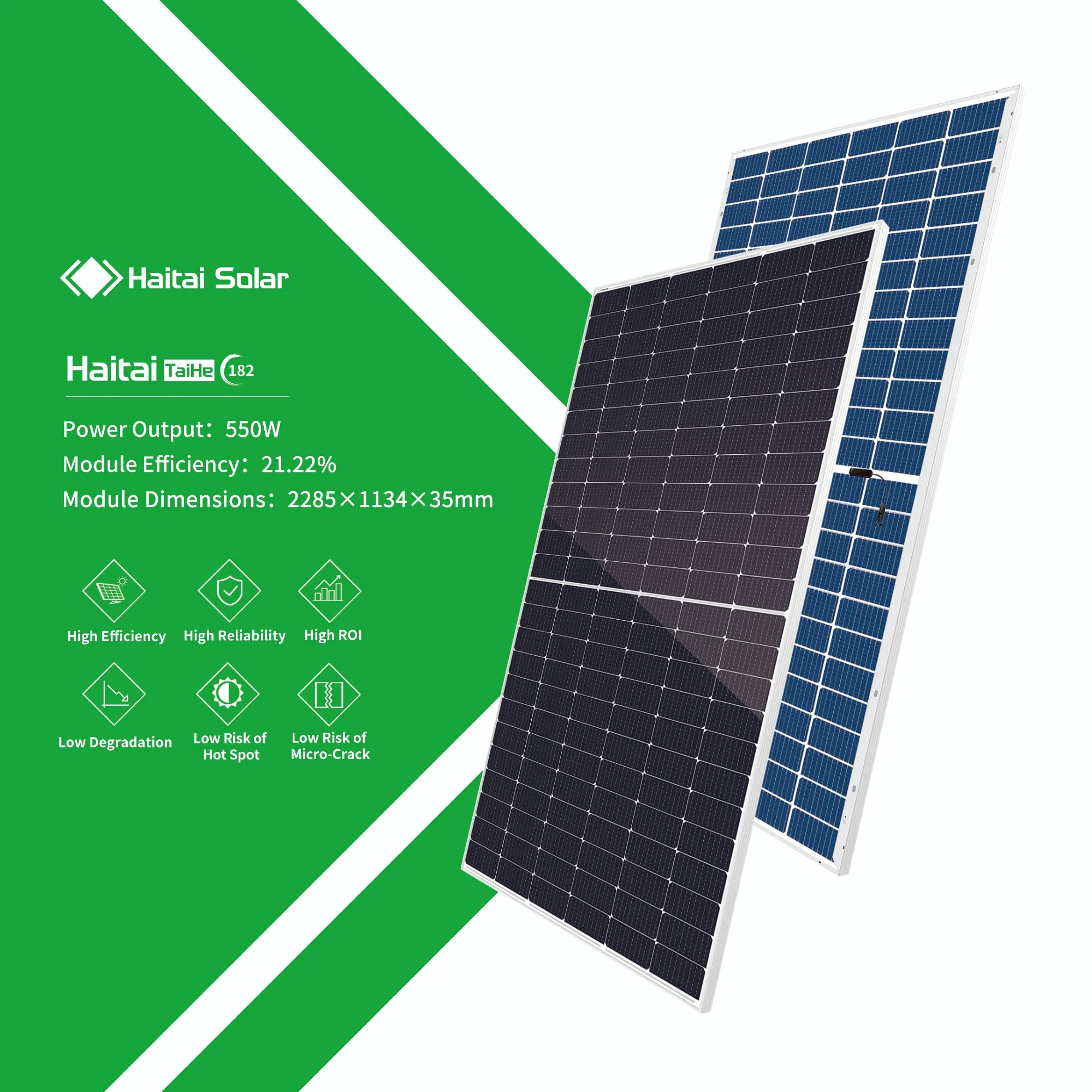 Haitai 555w 550w Bifacial Solar Plate Panel - Buy Solar Plate Panel ...