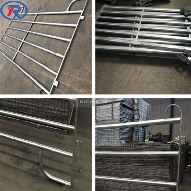 Heavy-duty 6 Rails Galvanized Farm Fence Steel Sheep And Goat Metal ...