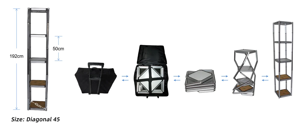 Zhongfa Display Pop Up Retractable Twister Tower Acrylic Display Trade ...