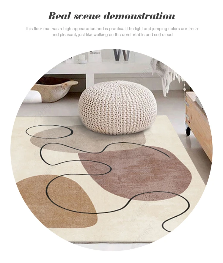 Crystal Velvet Digital Printed 3D Floor Mats for Living Room