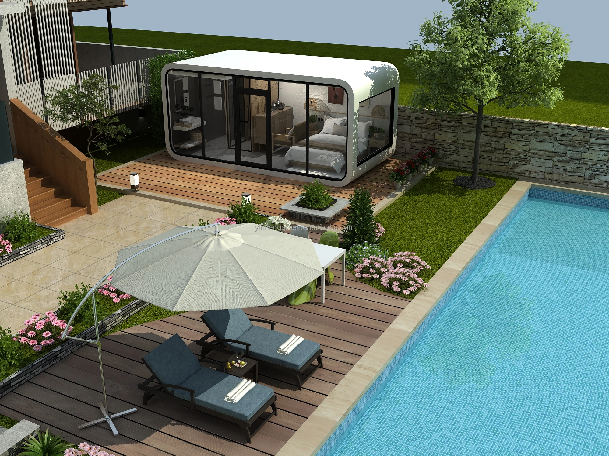 Modern Apple Cabin Prefab Container Creative Multi-use Steel Structure ...