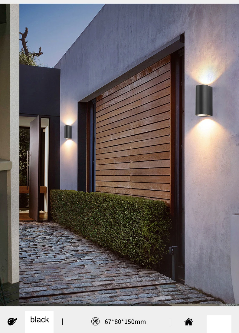 Modern Outdoor Led Wall Lamp Exterior Wall Single Double Head Spot ...