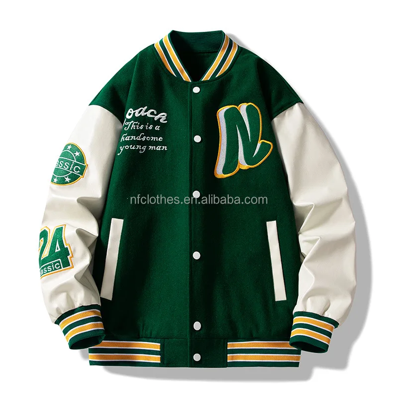 Oem Custom Logo Embroidery Patches Jaket Letterman Baseball Streetwear ...