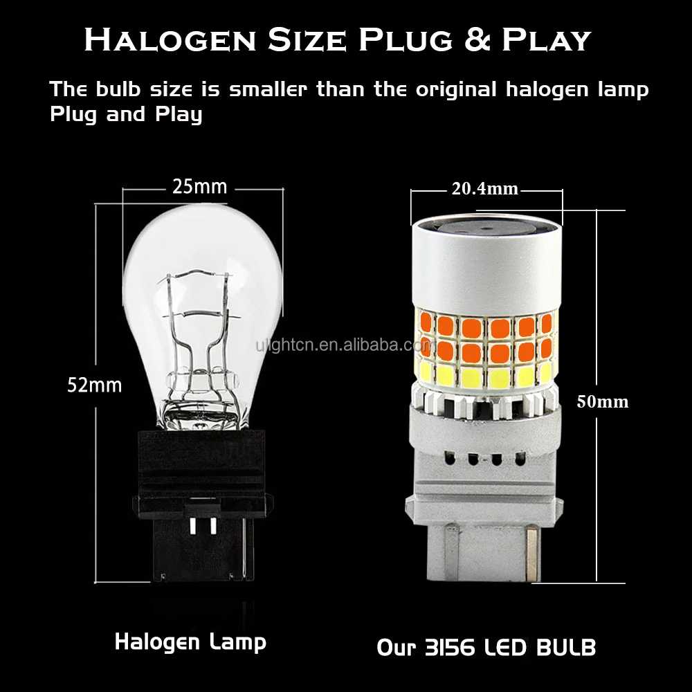 Canbus Anti Hyper Flash 3057 3157 7443 1157 Dual Color Switchback Led ...