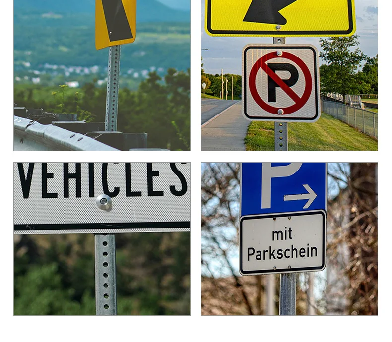 High Quality Traffic Sign Poles Signage Accessories Pole Galvanized U ...