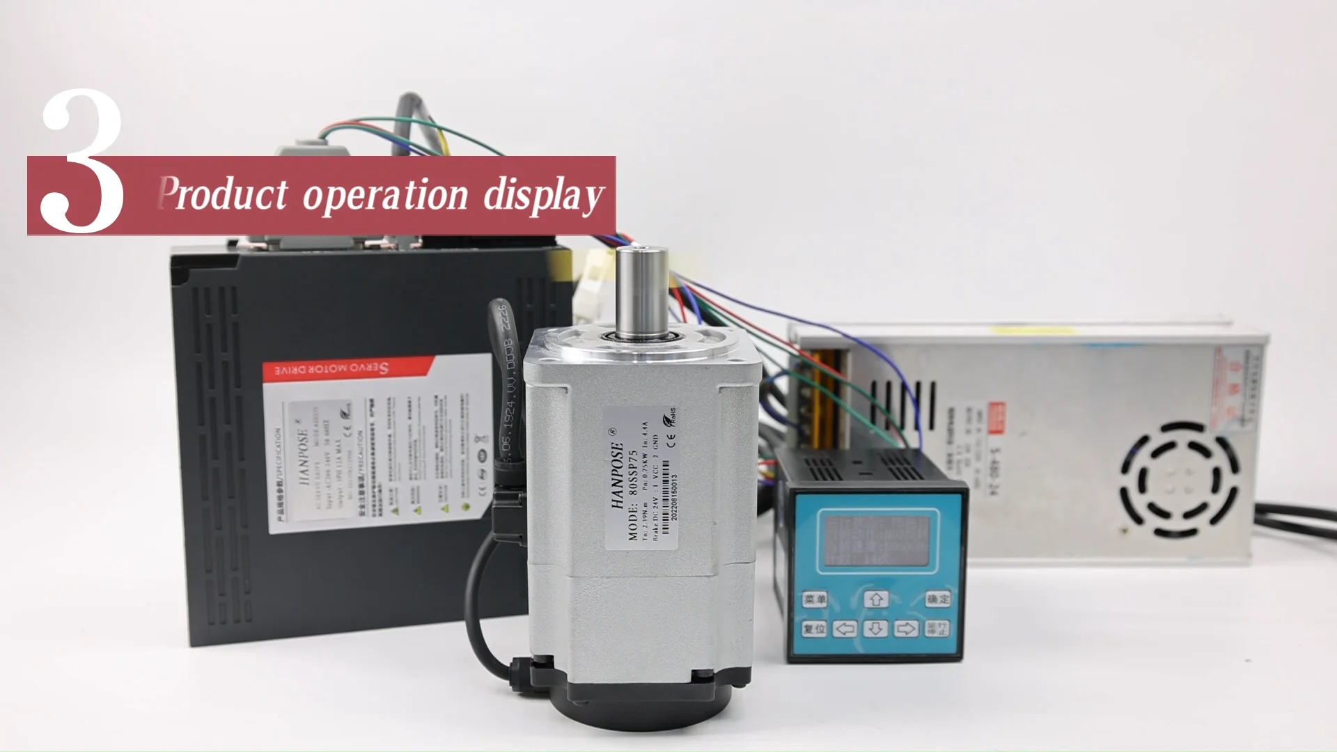 Hanpose Automation Equipment 80ssp75 Servo Motor With Brake 2.4n.m 4.4a 3000-6000rpm Controller ...