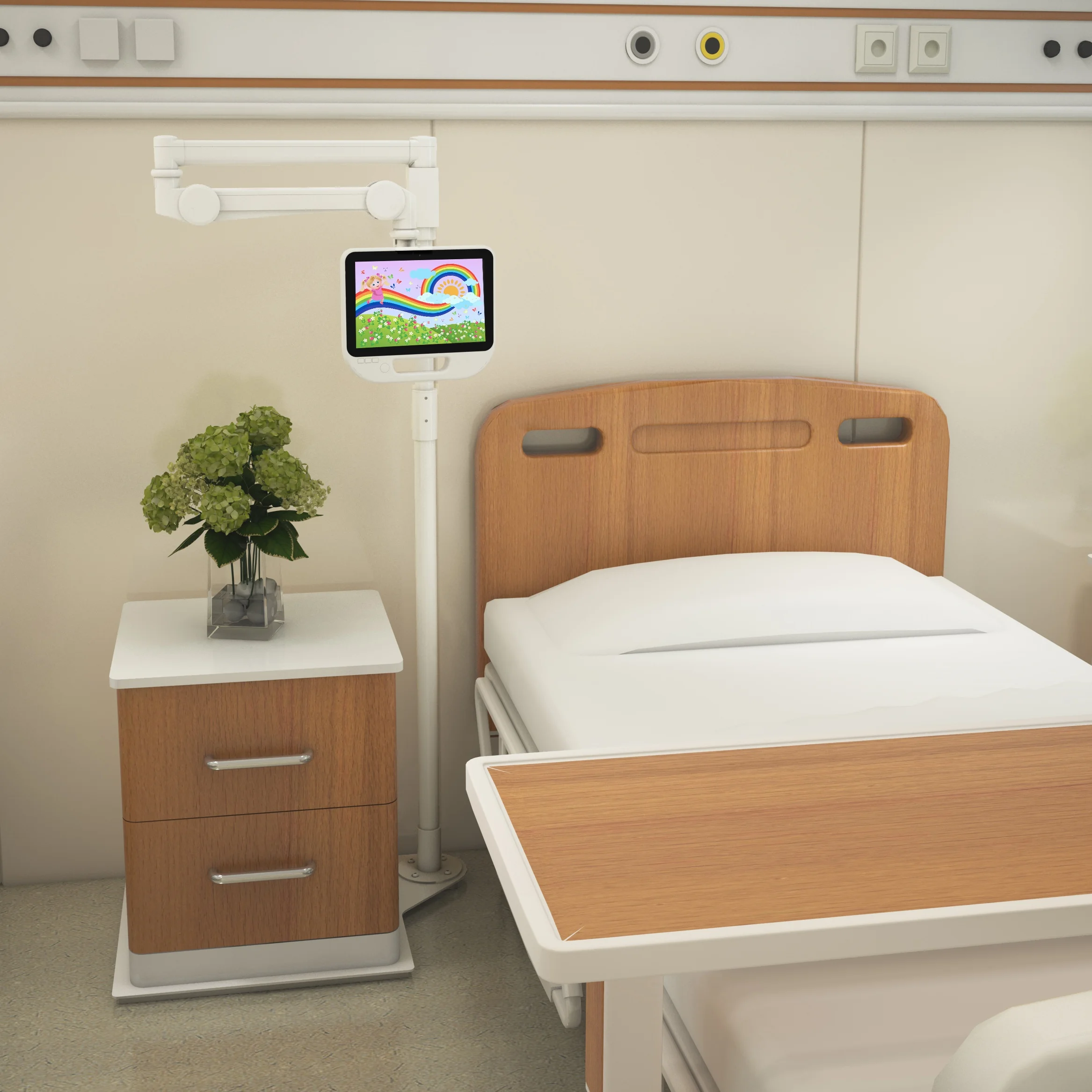 PM-500B Medical Aluminum Alloy Tablet PC & Monitor Wall Mount Floor ...