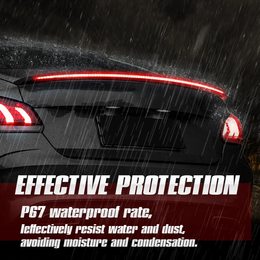 Keen New 130cm Led Spoiler Light For Car Tail Third Brake Lights Led ...