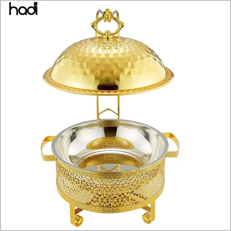 Hotel White and Gold Chaffing Dishes for Catering Buffets