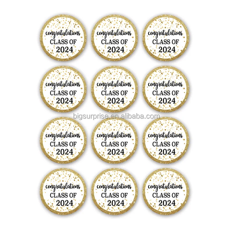 Graduation Circle Sticker Class Of 2024 Graduation Gift Tag Sticker ...