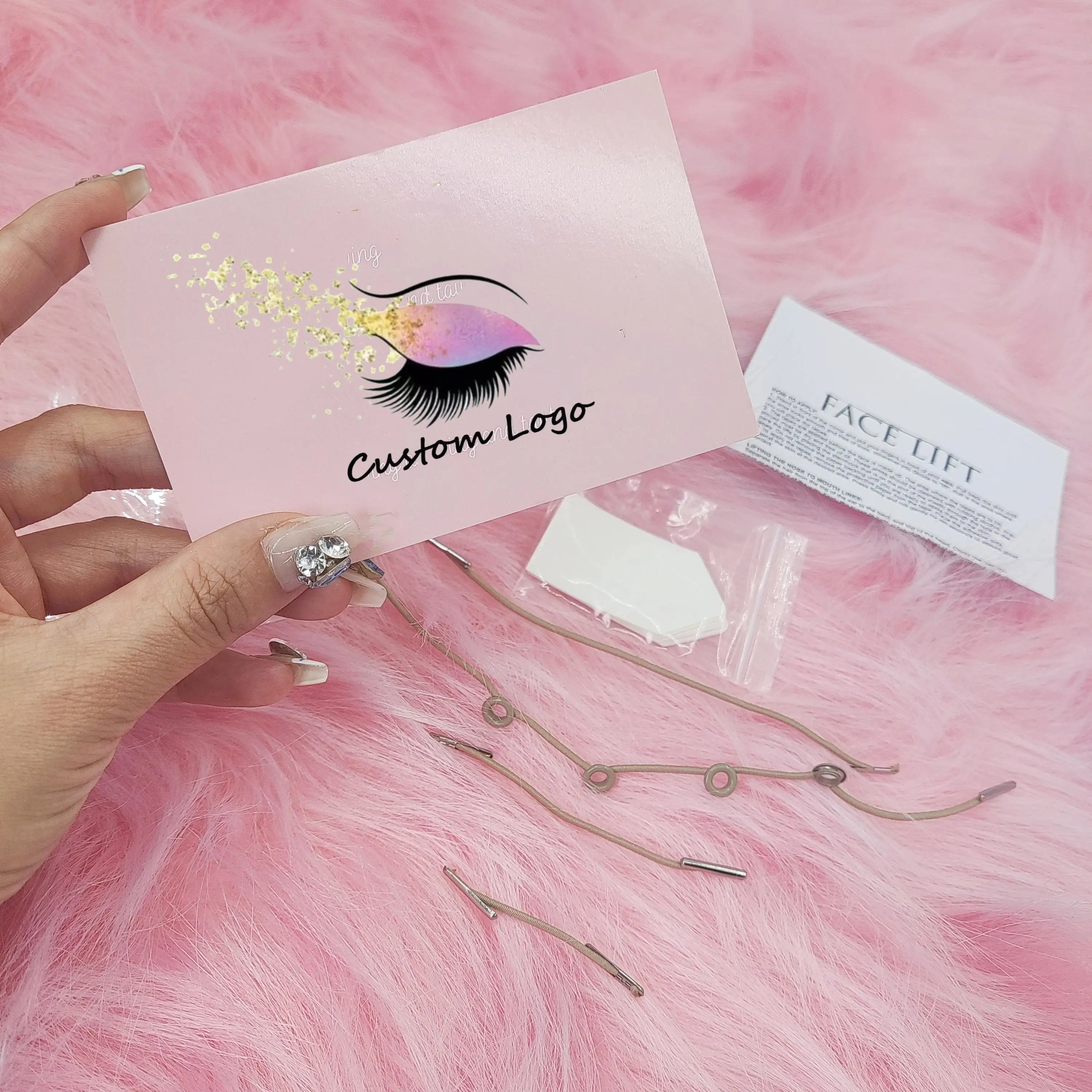 Easy-using Facial Lift Stickers Lift Eyebrow With Strings V-line Facial ...