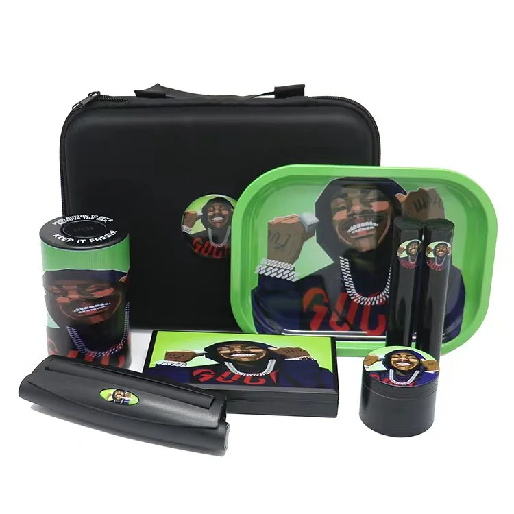 Portable Smoking Set With Herb Grinder Rolling Tray Set For Smoke Gift ...