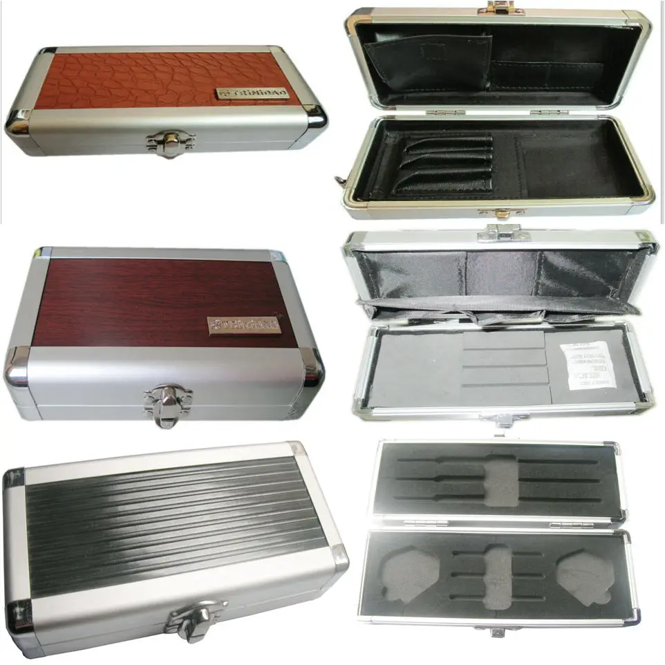 Aluminum Darts Box and Case Inside With Leather Dart Bags and Lock Dart ...