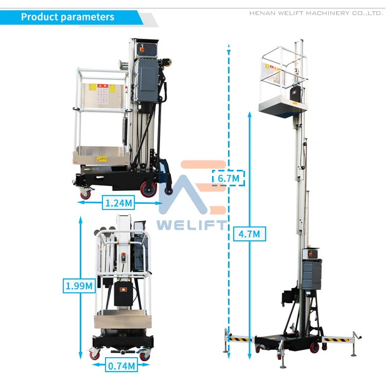 8 Metre 10 Metre 12 Metre CE Certification Portable Man Lift Electric ...