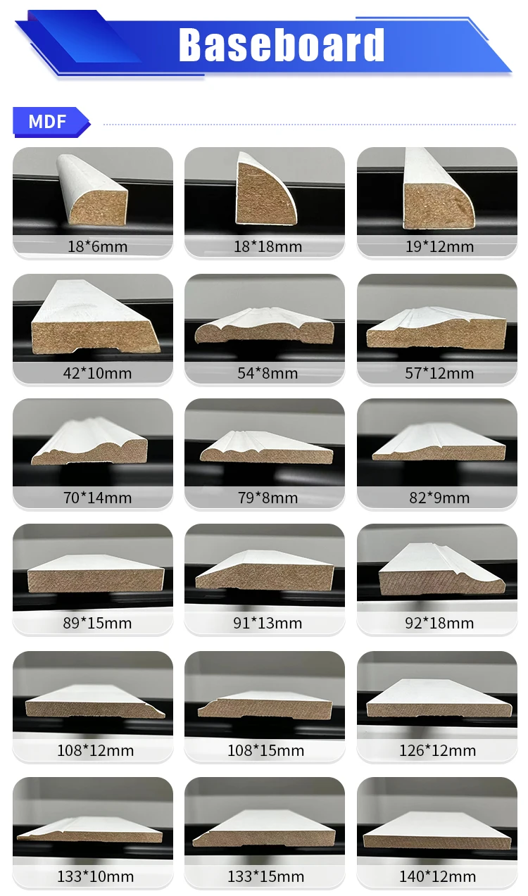 Immediate Delivery Primed Mdf Wood Mouldings Free Samples Mdf Modern Baseboard Wood Skirting ...