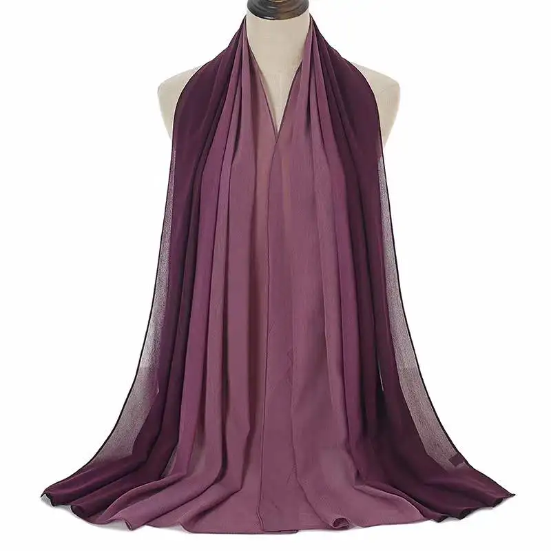 180*70cm Islam Shawl Stylish Ethnic Scarves & Shawls Gradient Georgette ...