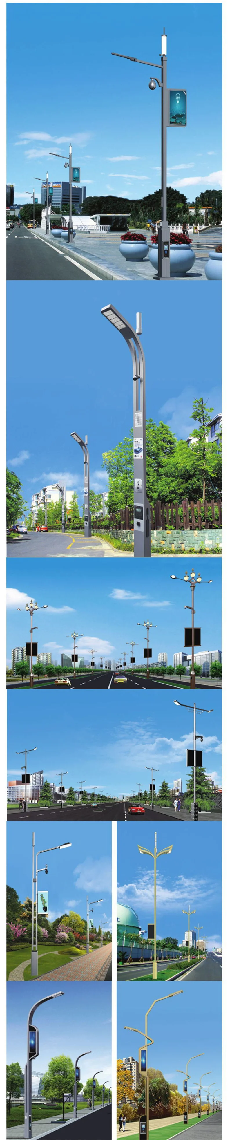 Outdoor Multifunction Smart City Street Light Smart Pole Lighting Ev ...