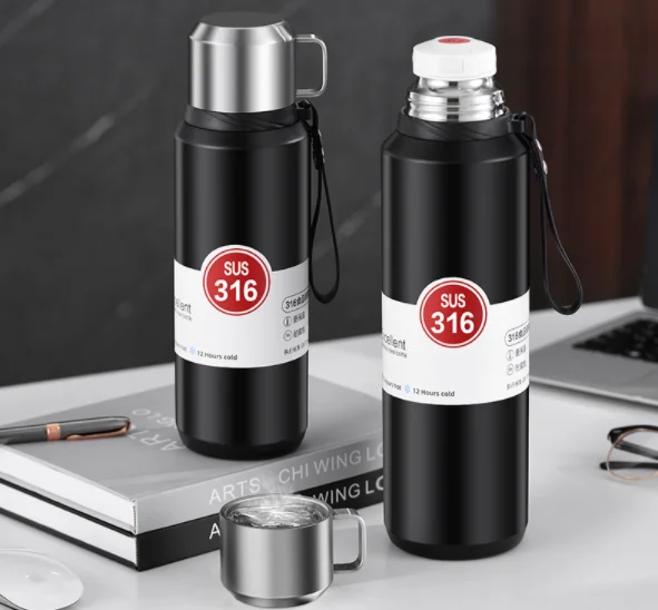 Custom Logo Portable 800ml/1000ml/1500ml Stainless Steel Thermal Water ...