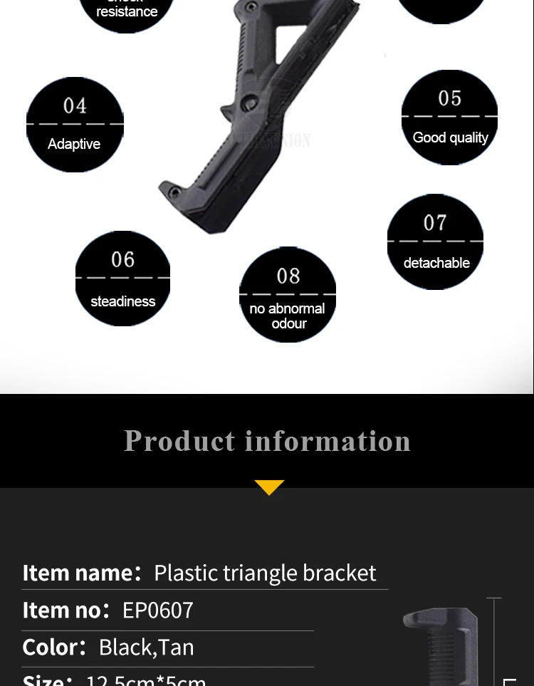 Tactical Rail Accessories Angled Triangle Fore Grip Vertical Hand Grip ...