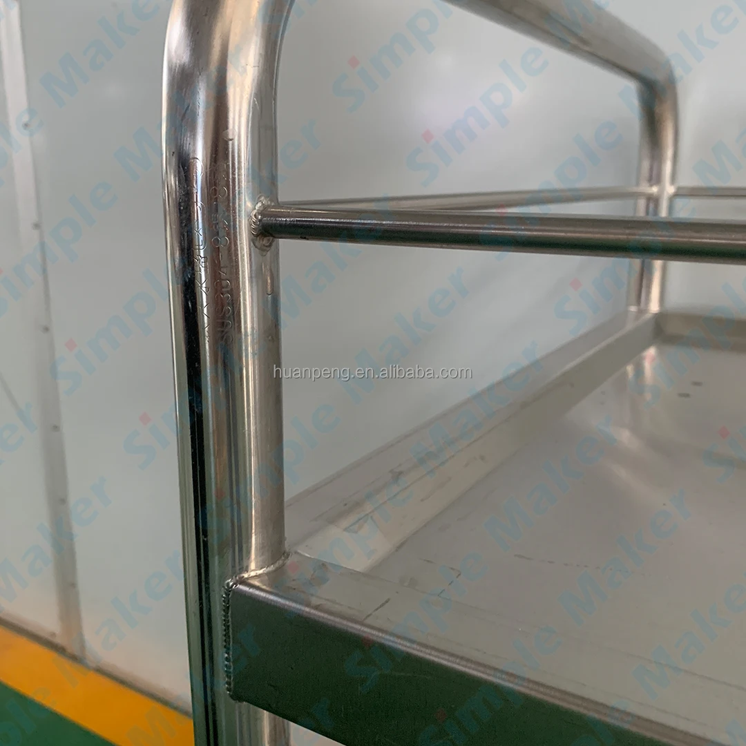 Stainless Steel Square Tube Stackable Serving Trolley Kitchen And ...