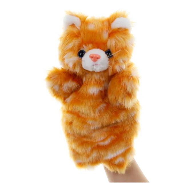 Animal Hand Puppet Cat Dolls Plush Hand Doll Early Education Learning ...