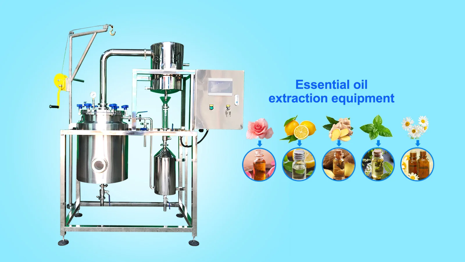 Full Volume 50l Plant Essential Oil Distiller Steam Extraction Machine ...