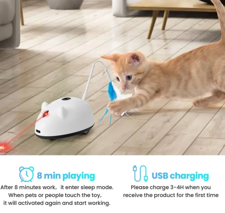 4-in-1 Electronic Cat Mice Toy,Usb Automatic Interactive Mouse With ...