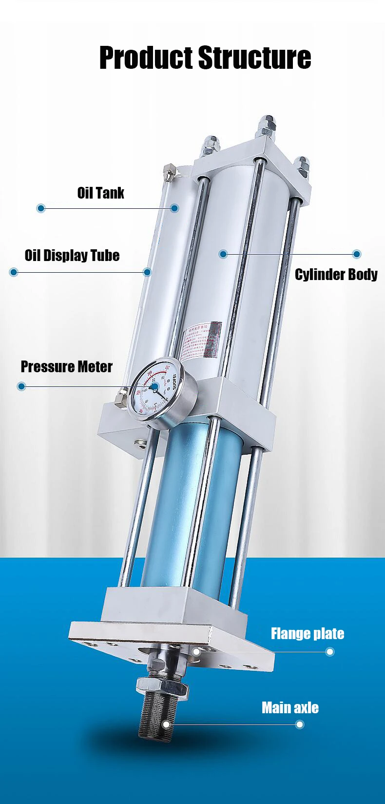 Hydraulic Cylinder Integrated Pneumatic Components Gas-Liquid Booster ...